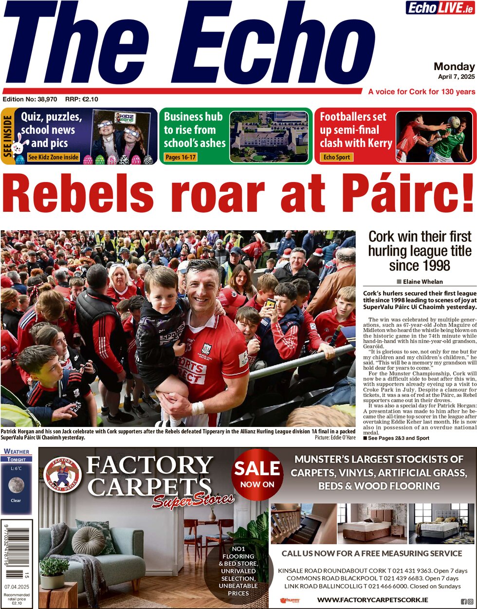 The Echo (Cork) - Today's Front Page, 07/04/2025