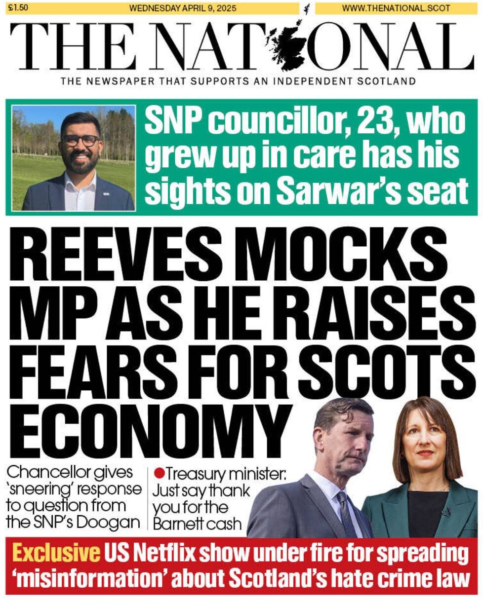 The National (Scotland) - Today's Front Page, 09/04/2025
