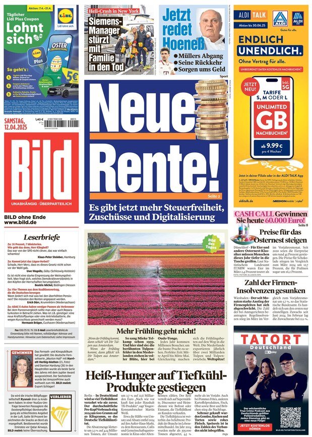 Bild - Today's Front Page, 12/04/2025