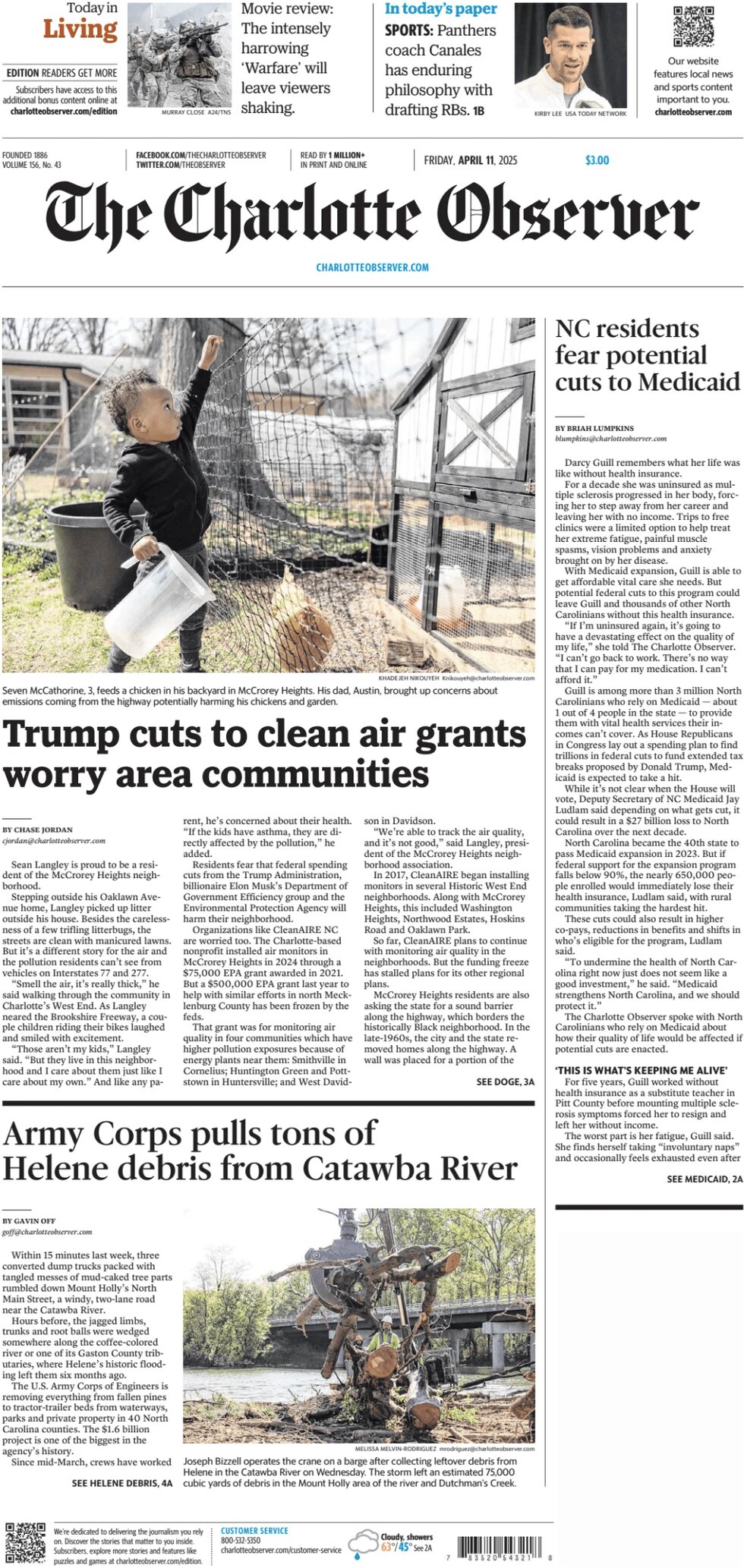 The Charlotte Observer - Today's Front Page, 11/04/2025