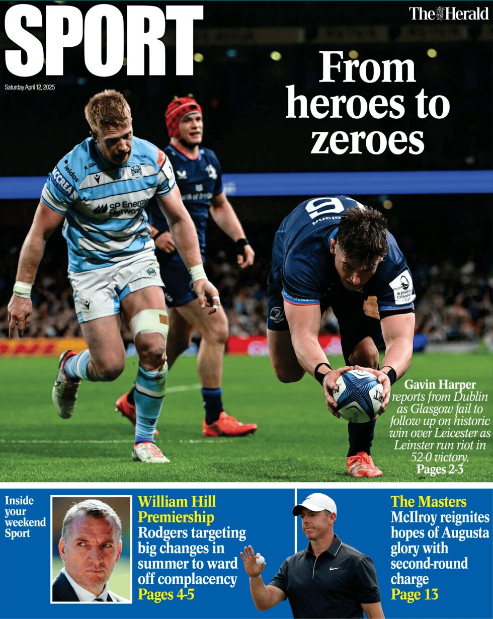 The Herald SPORT (Scotland) - Today's Front Page, 12/04/2025