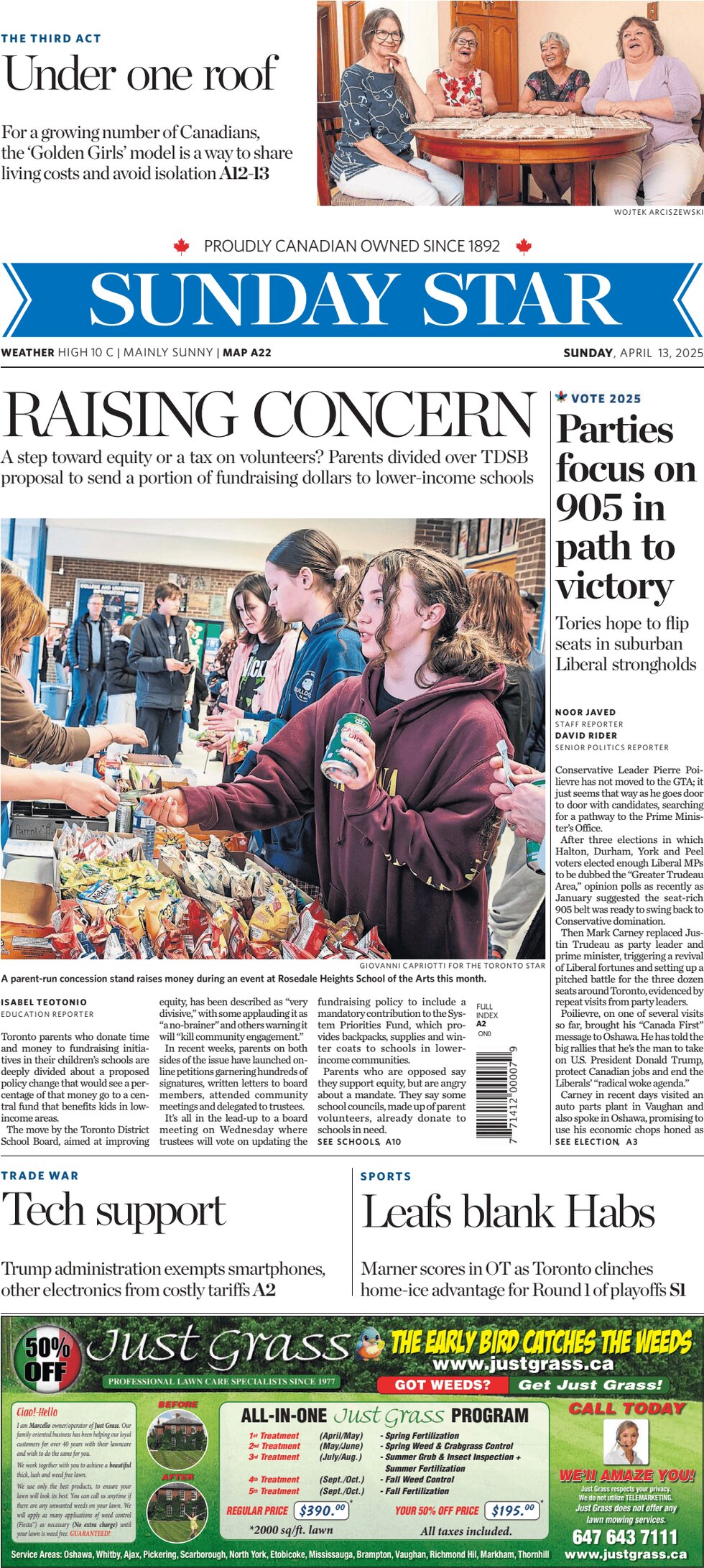 Toronto Star - Today's Front Page, 13/04/2025