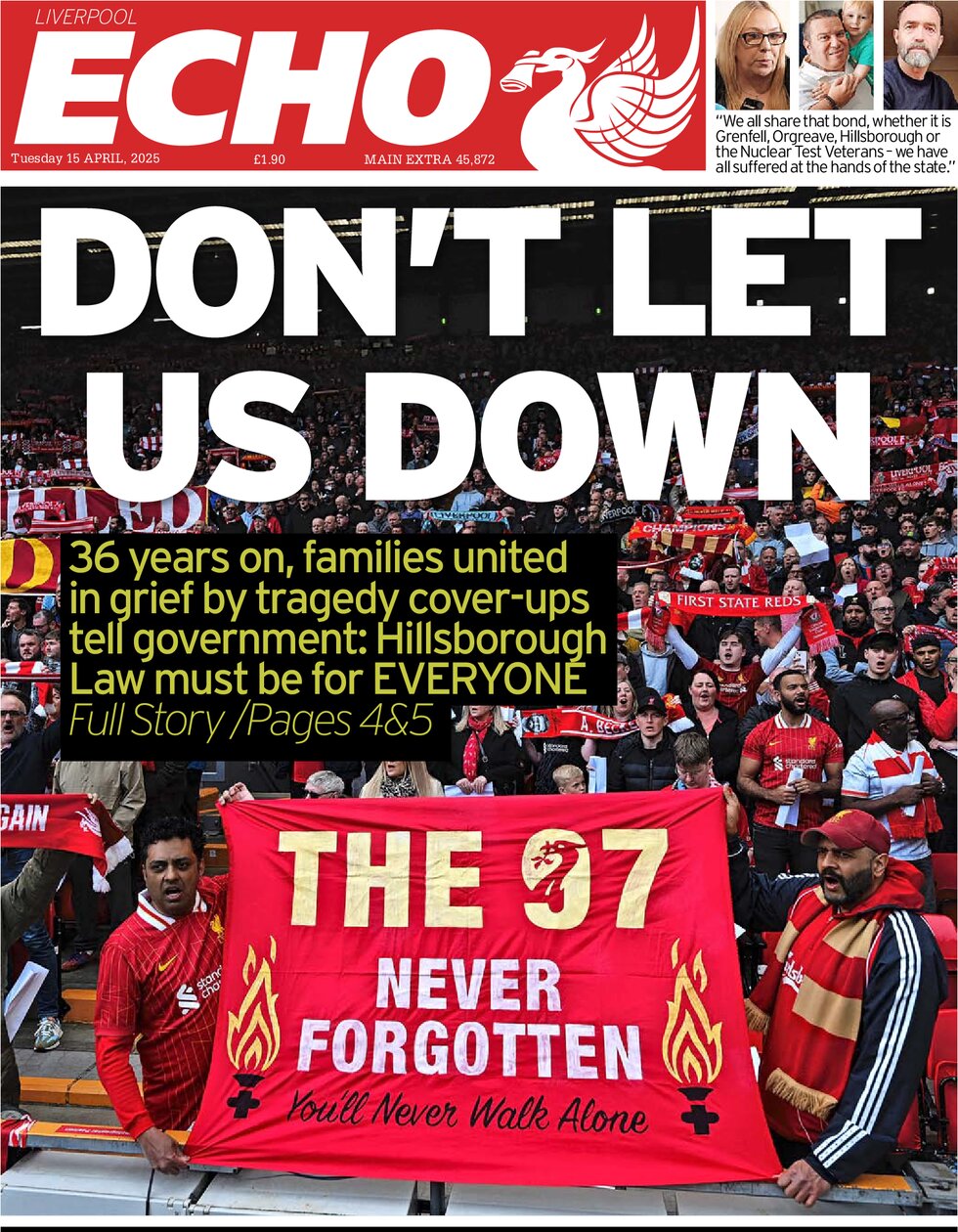 Liverpool Echo - Today's Front Page, 15/04/2025