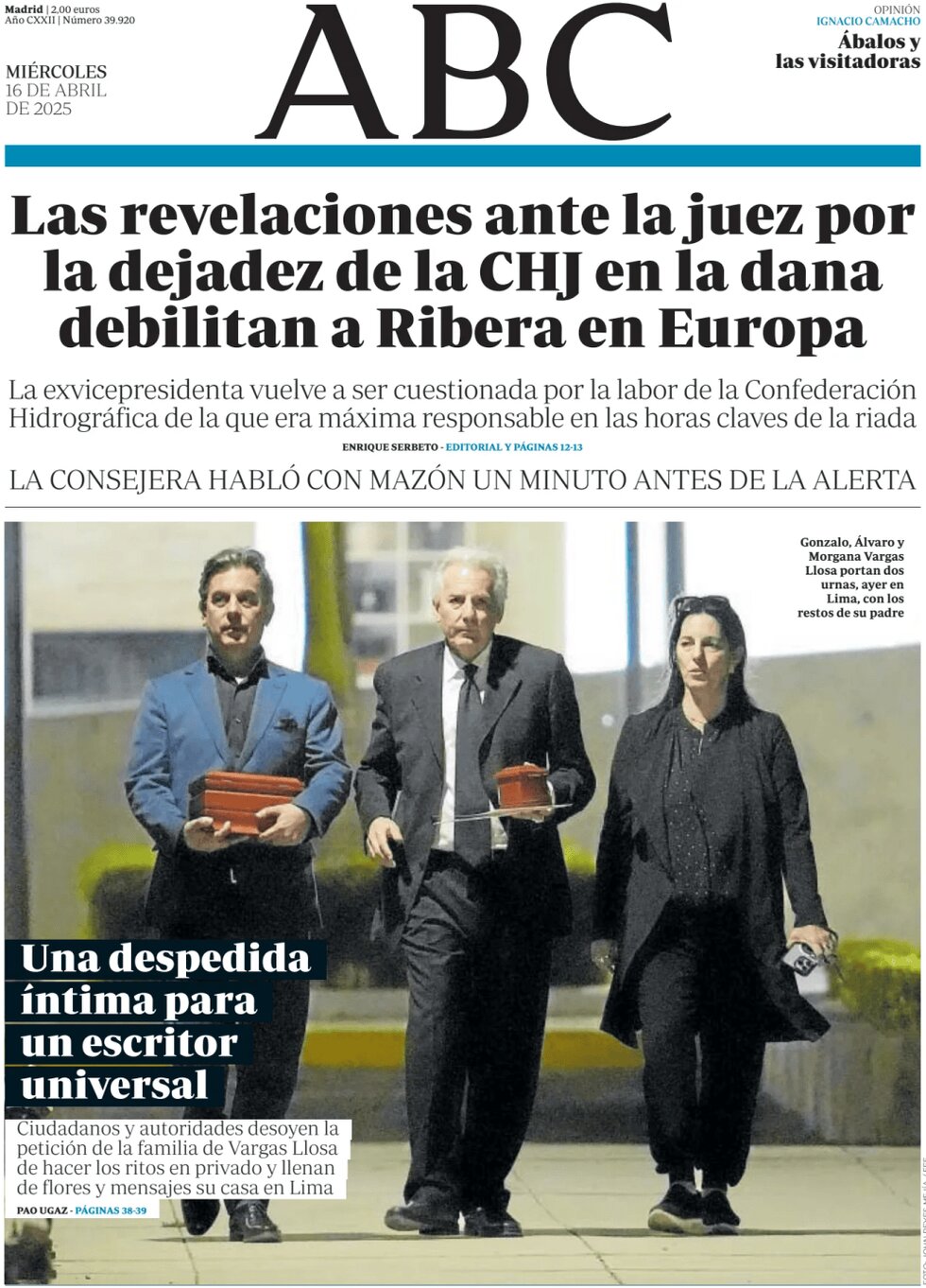 ABC - Today's Front Page, 16/04/2025