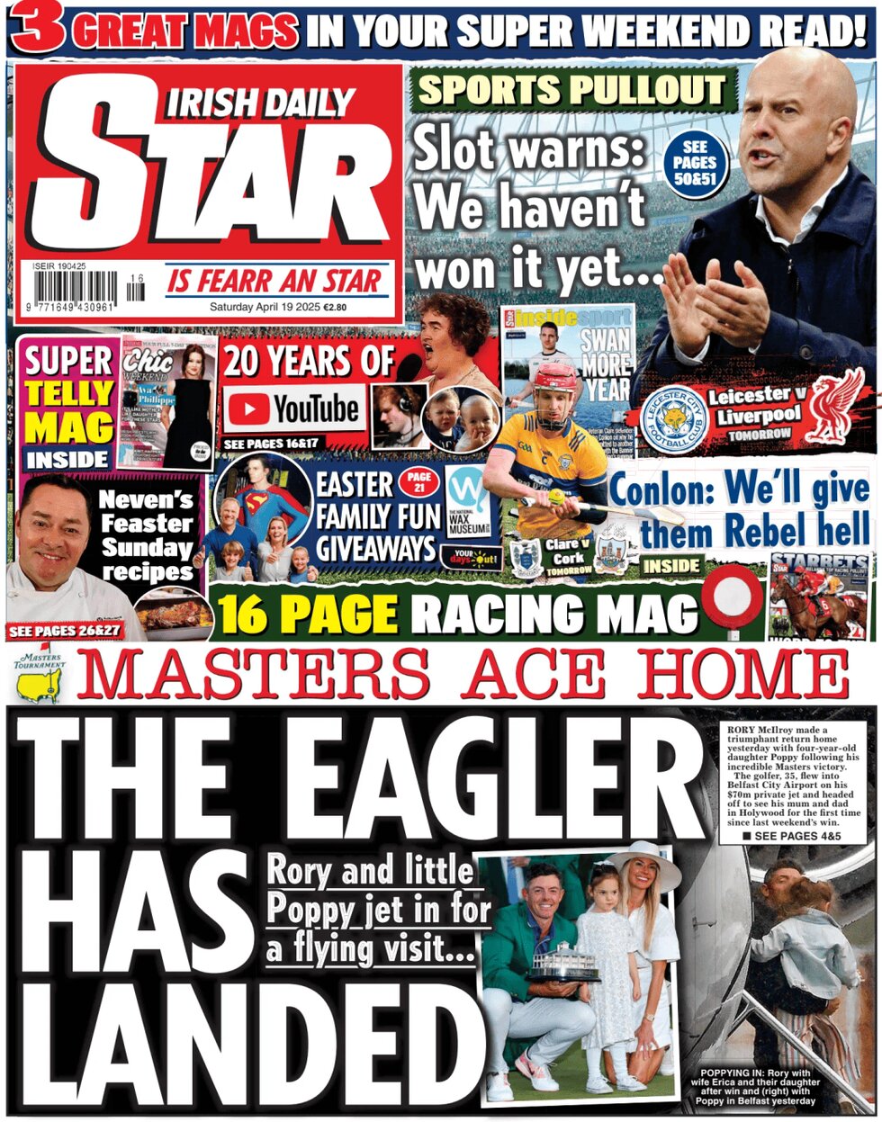 Irish Daily Star - Today's Front Page, 19/04/2025