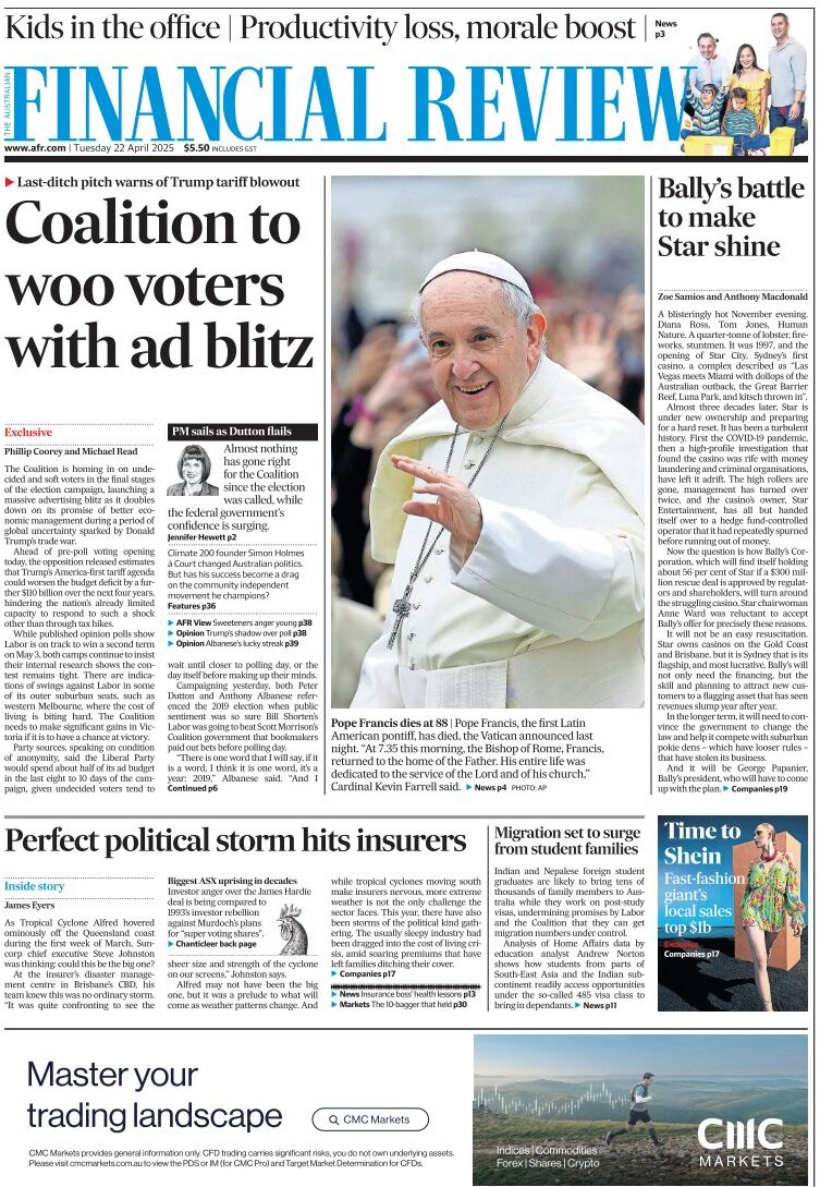 Financial Review - Today's Front Page, 22/04/2025