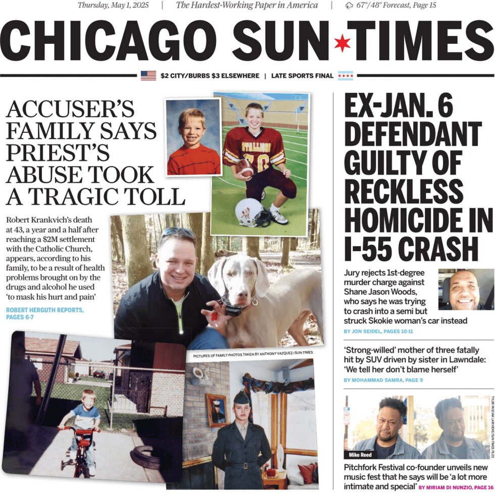 Chicago Sun-Times - Today's Front Page, 01/05/2025