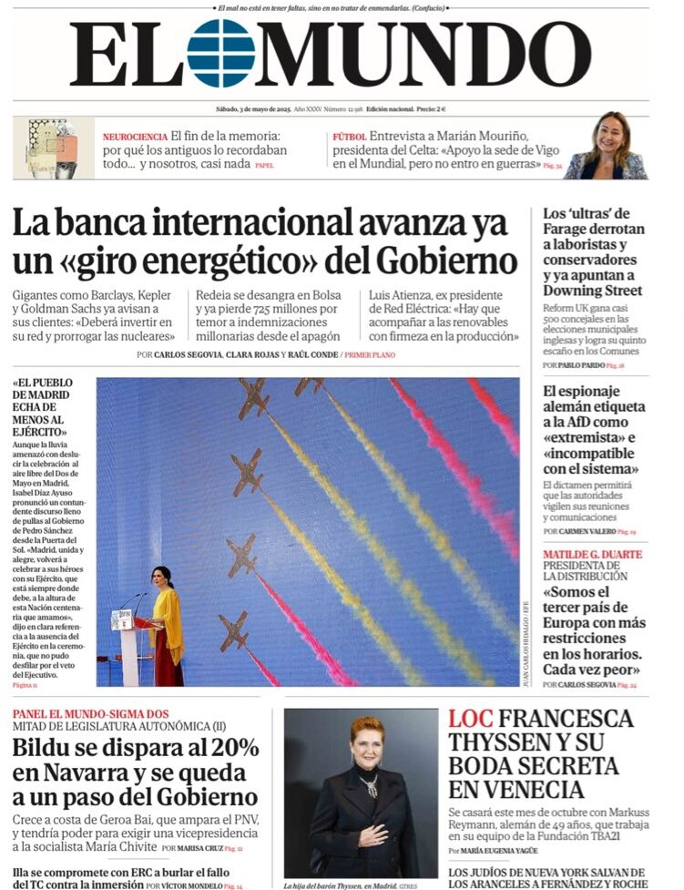 El Mundo - Today's Front Page, 03/05/2025