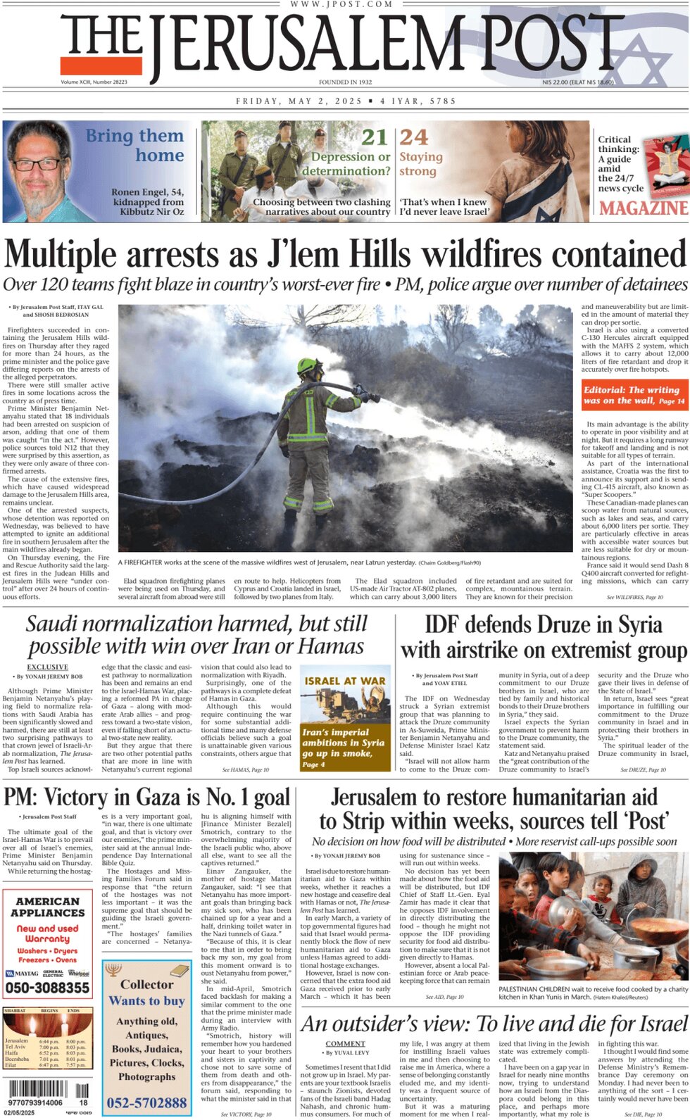 The Jerusalem Post - Today's Front Page, 02/05/2025
