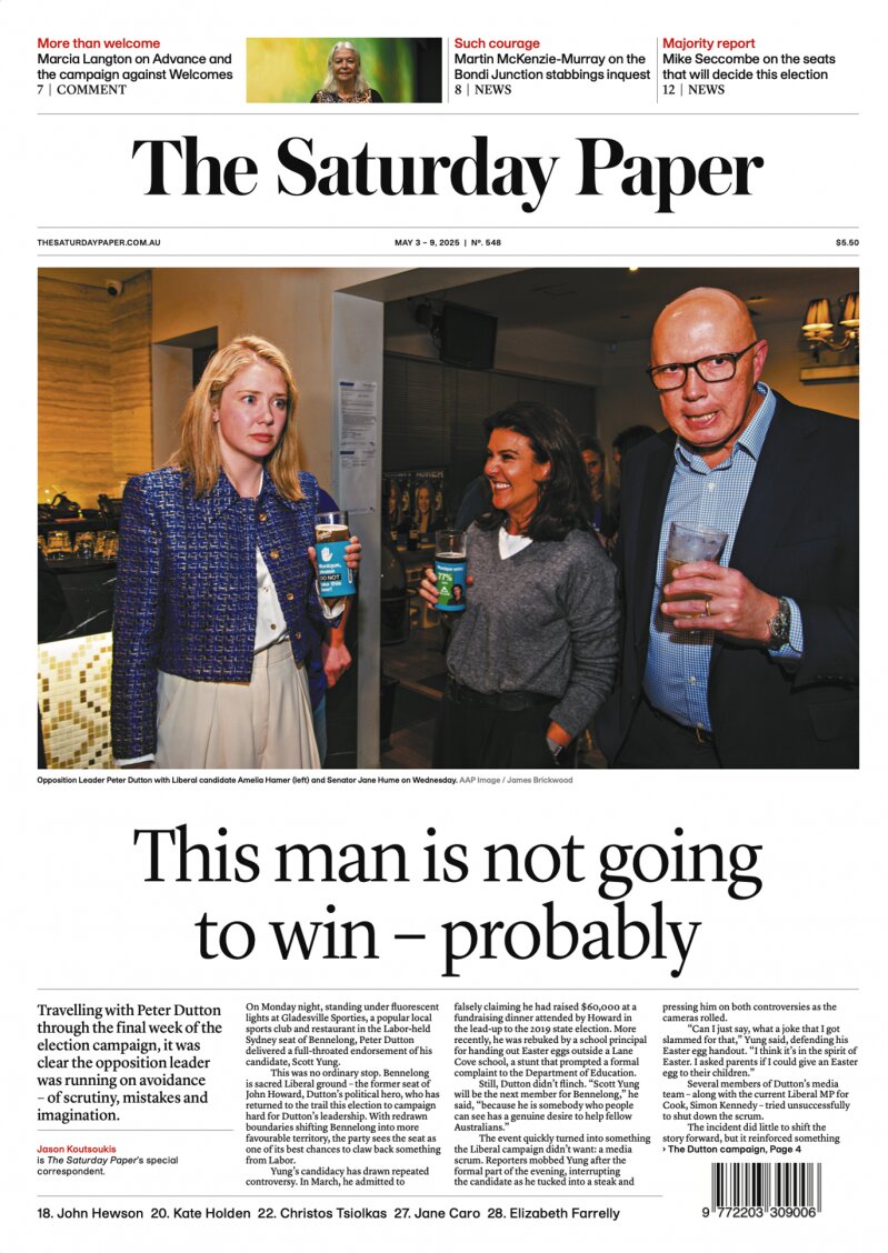 The Saturday Paper - Today's Front Page, 03/05/2025