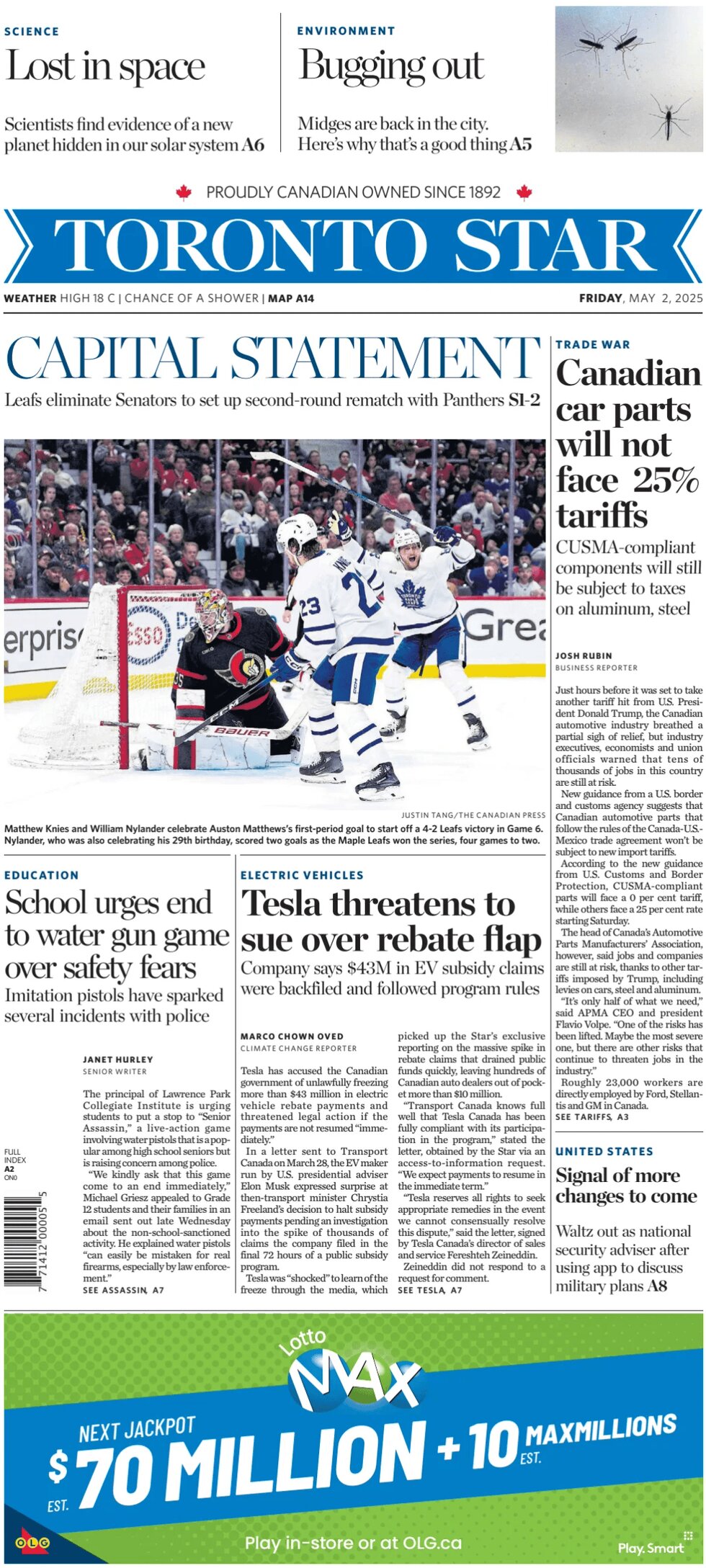 Toronto Star - Today's Front Page, 02/05/2025