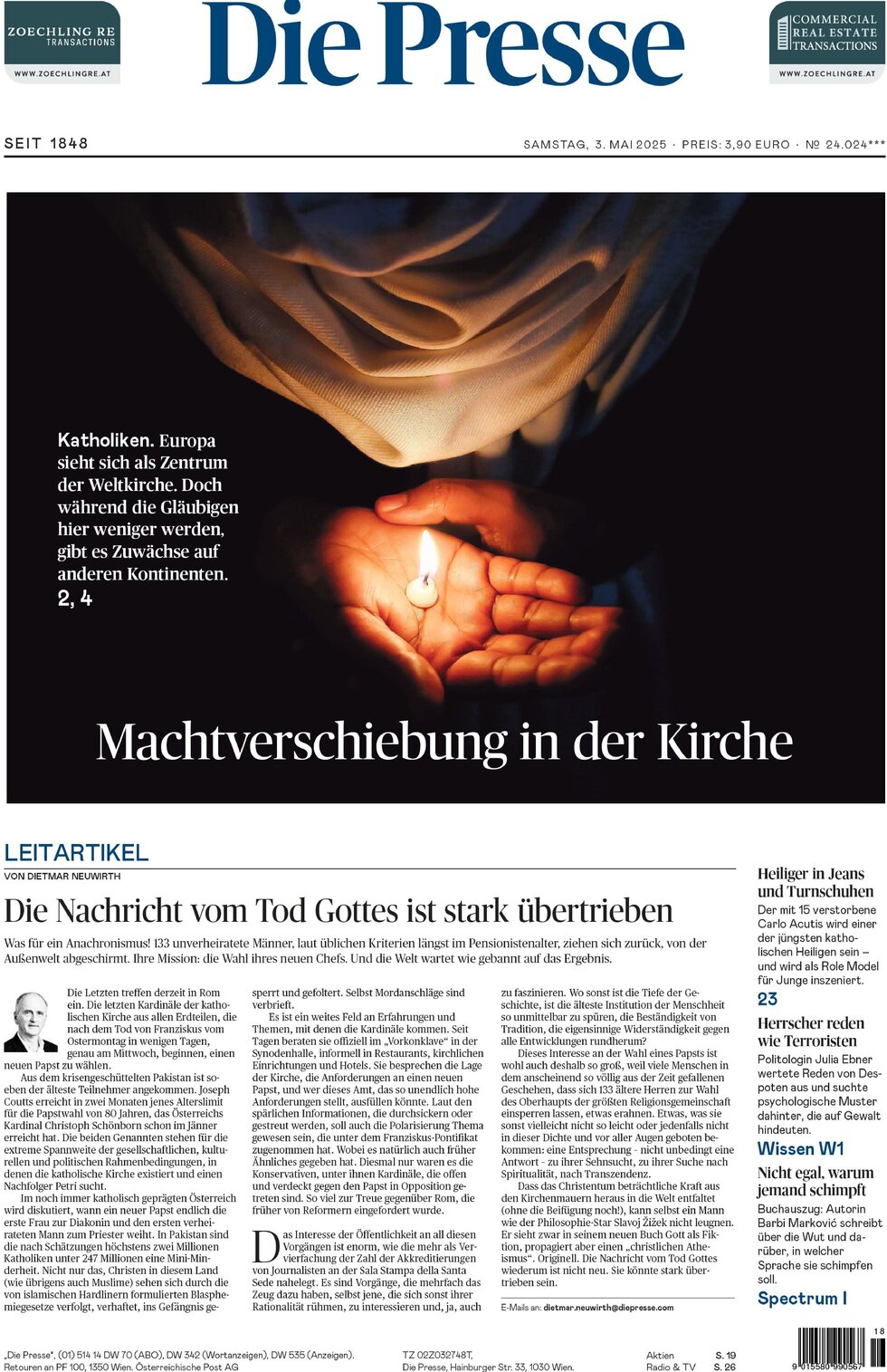 Die Presse - Today's Front Page, 03/05/2025