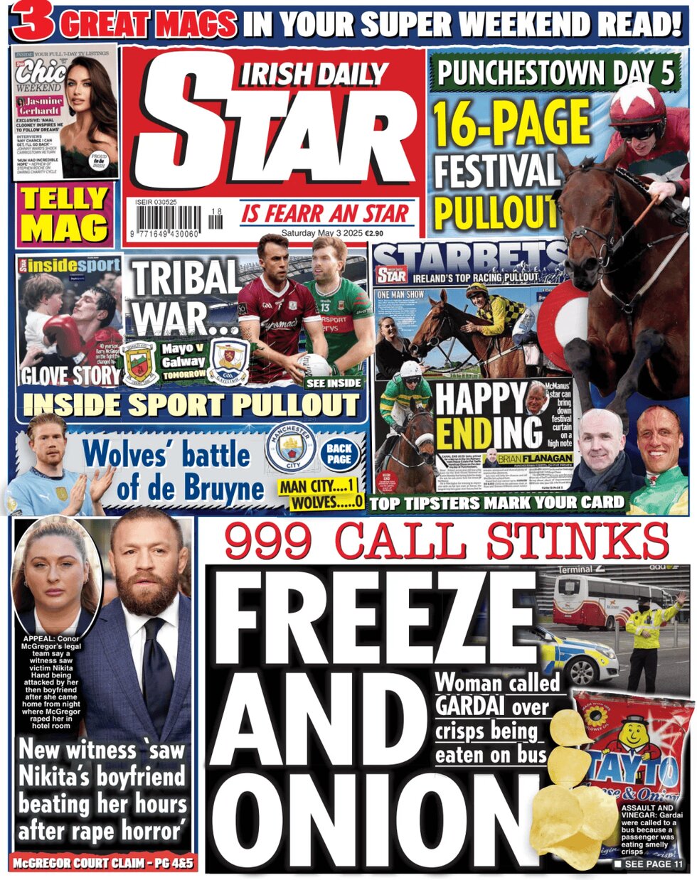 Irish Daily Star - Today's Front Page, 03/05/2025