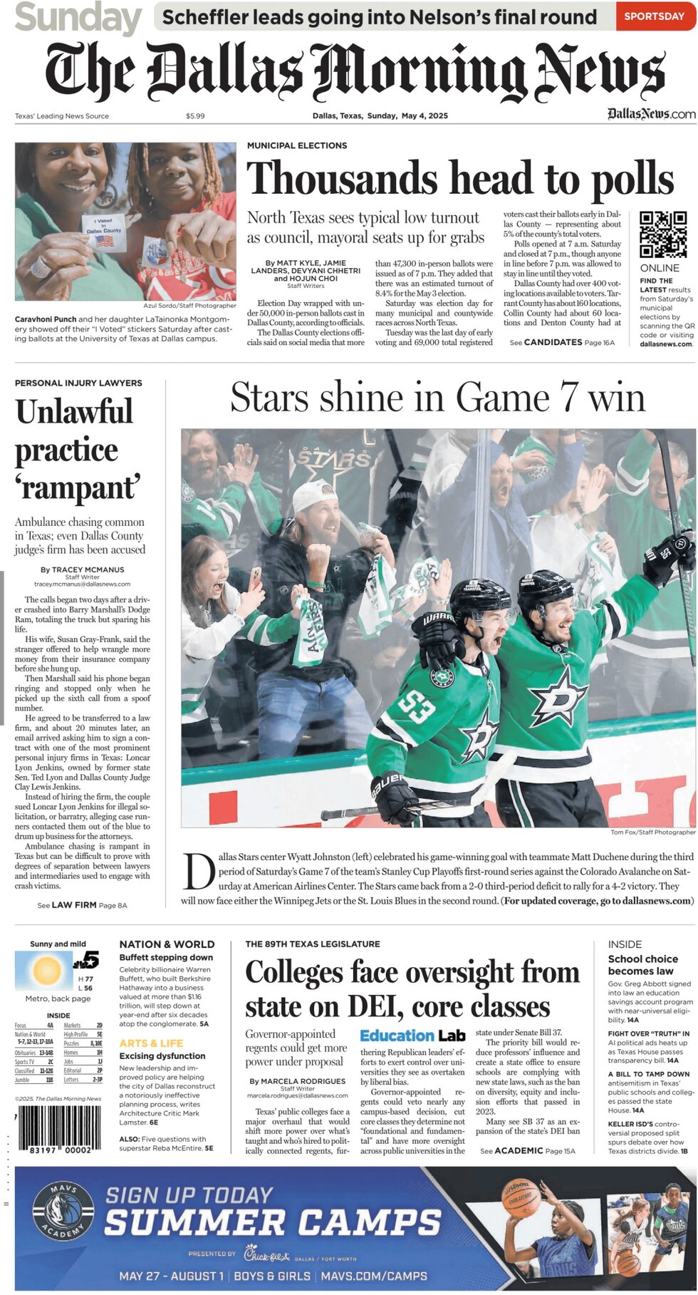 The Dallas Morning News - Today's Front Page, 04/05/2025