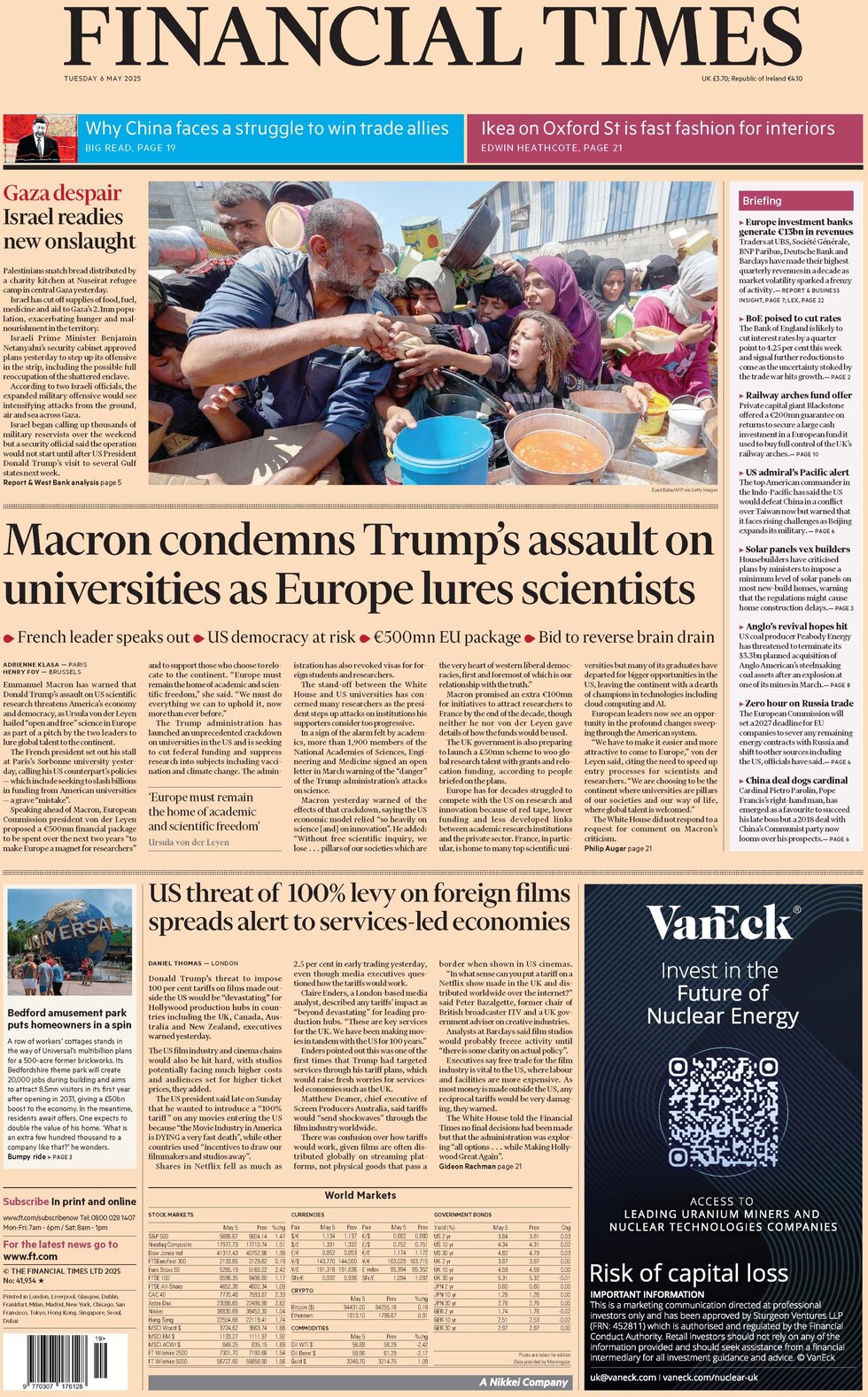 Financial Times - Today's Front Page, 06/05/2025
