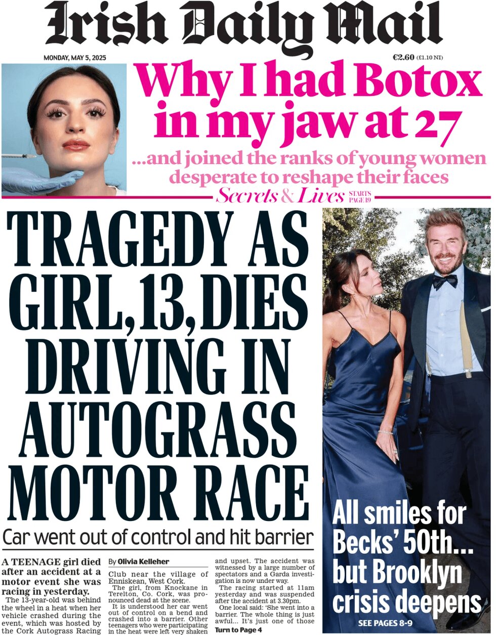 Irish Daily Mail - Today's Front Page, 05/05/2025