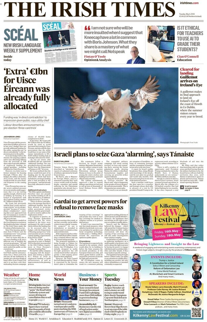 The Irish Times - Today's Front Page, 06/05/2025