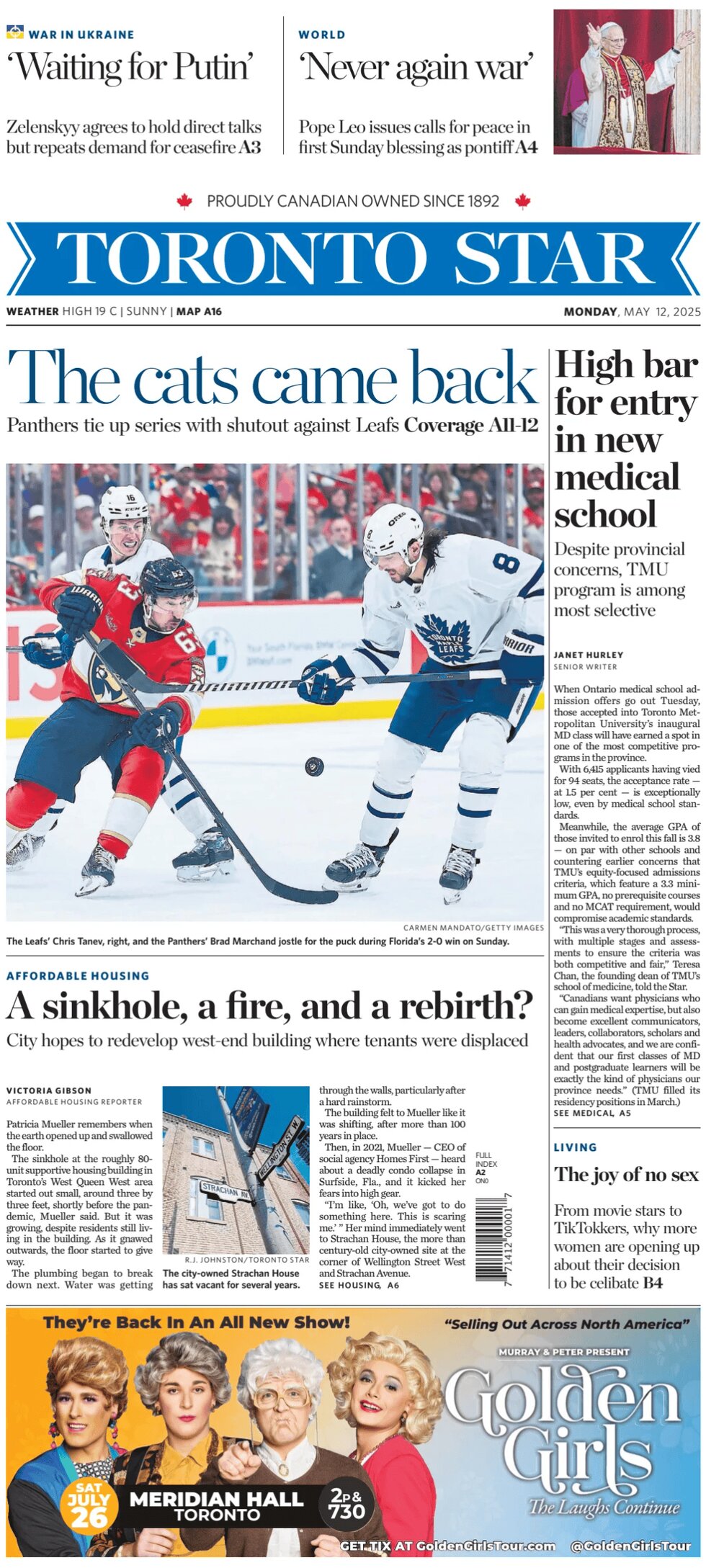 Toronto Star - Today's Front Page, 12/05/2025