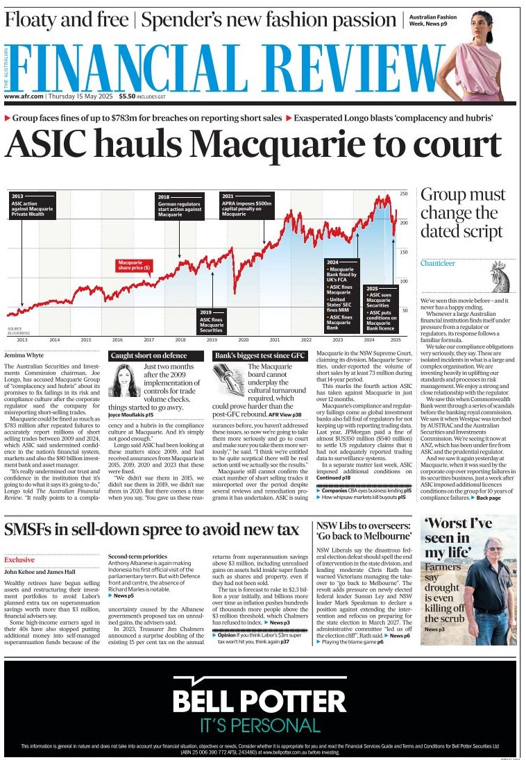 Financial Review - Today's Front Page, 15/05/2025