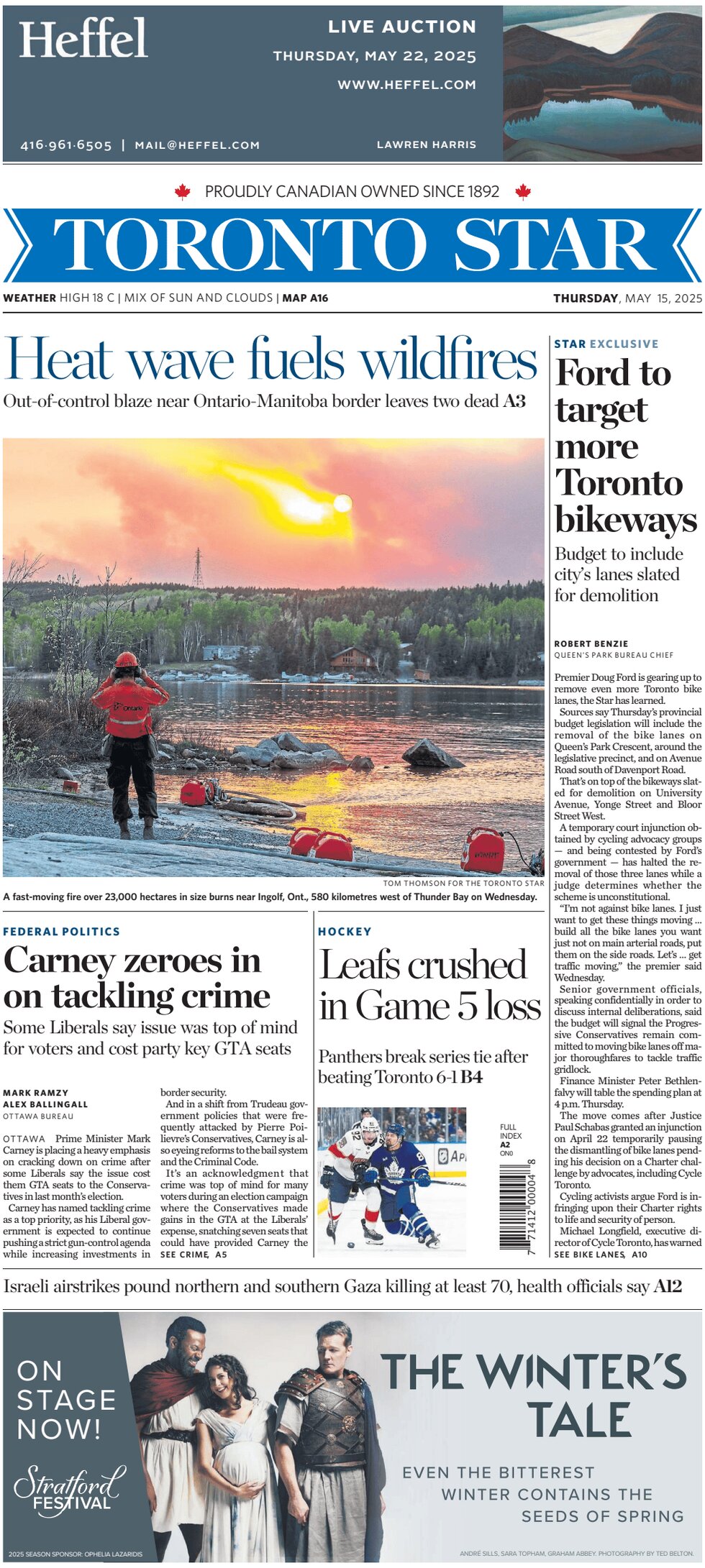 Toronto Star - Today's Front Page, 15/05/2025