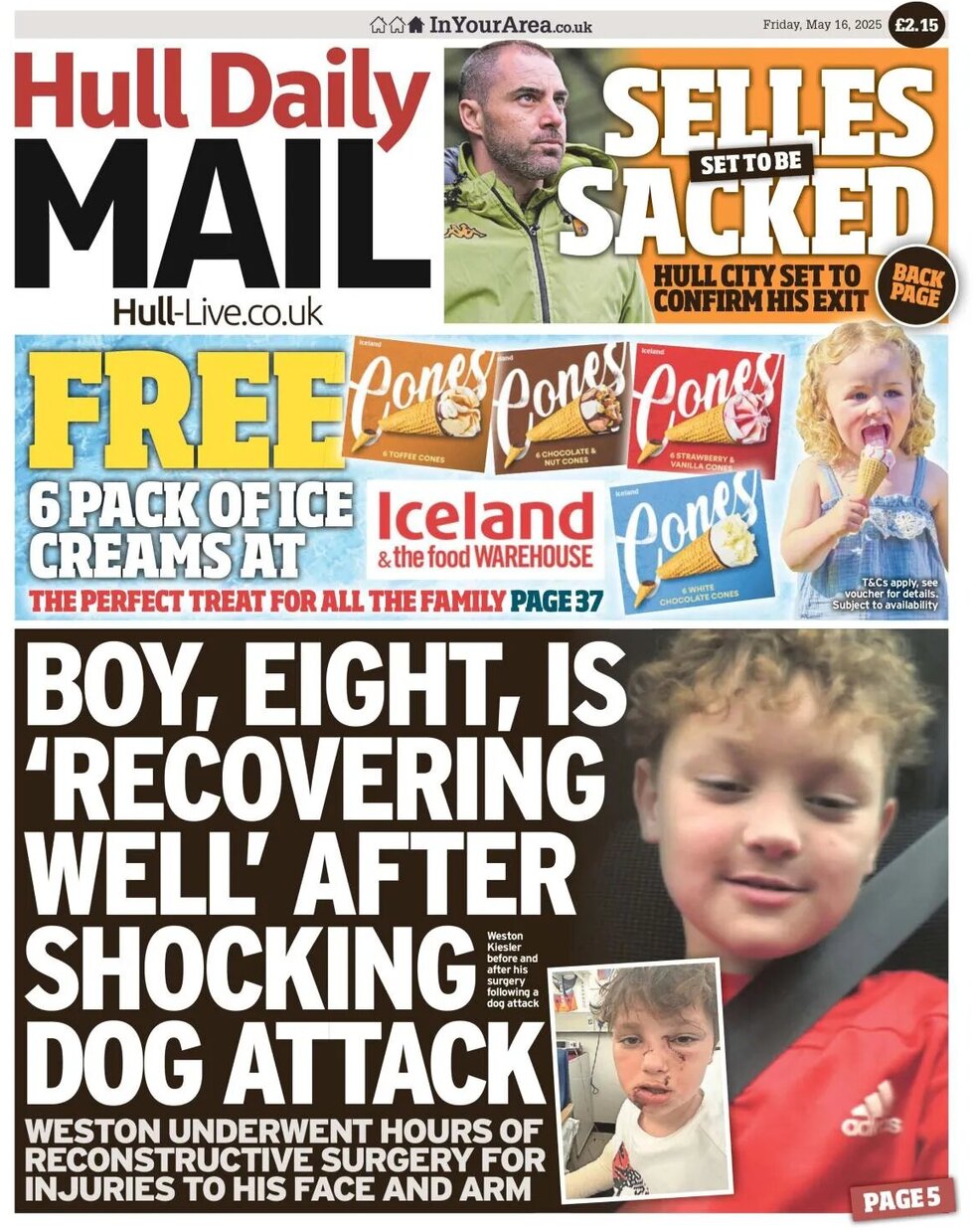 Hull Daily Mail - Today's Front Page, 16/05/2025
