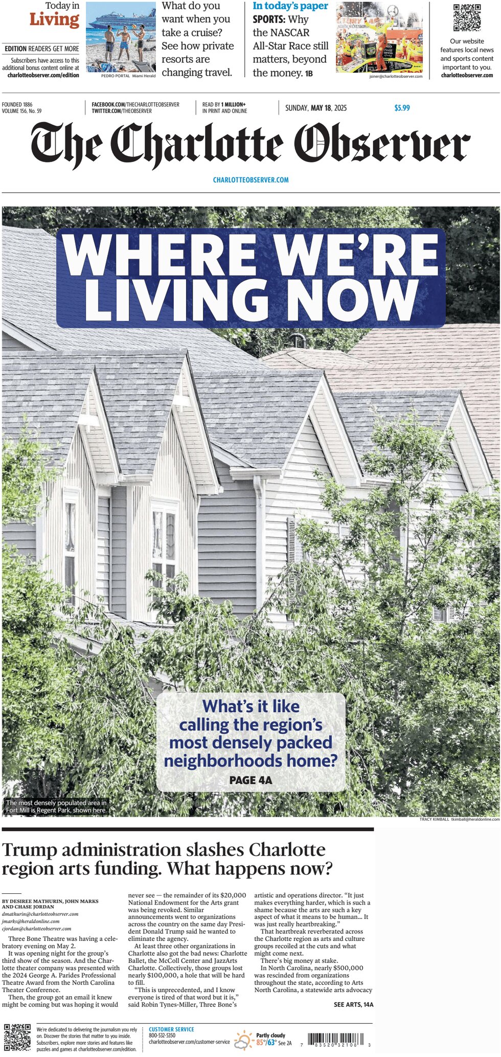The Charlotte Observer - Today's Front Page, 18/05/2025