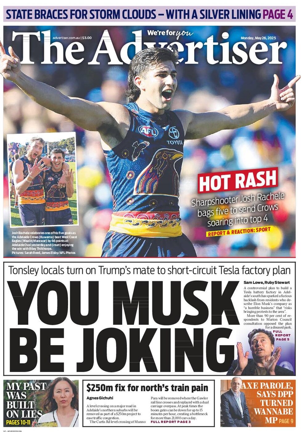 The Advertiser - Today's Front Page, 26/05/2025