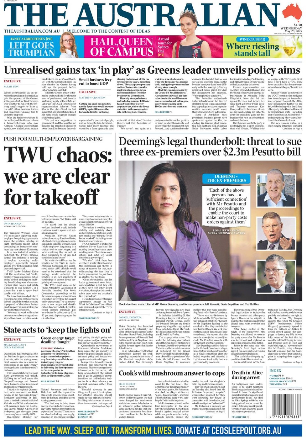 The Australian - Today's Front Page, 28/05/2025