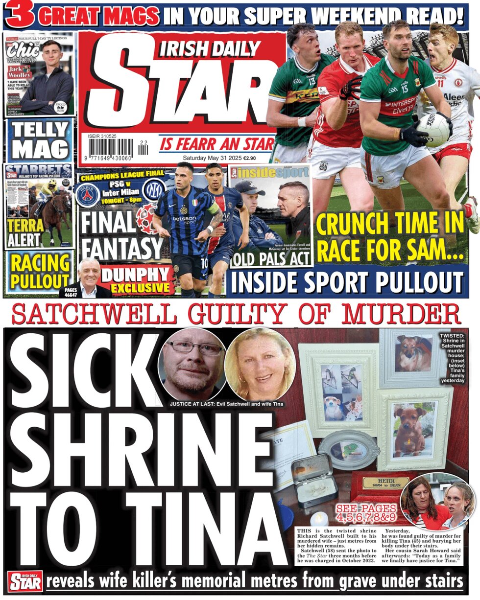 Irish Daily Star - Today's Front Page, 31/05/2025