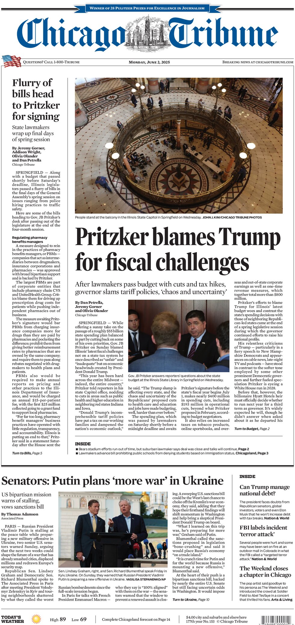 Chicago Tribune - Today's Front Page, 02/06/2025