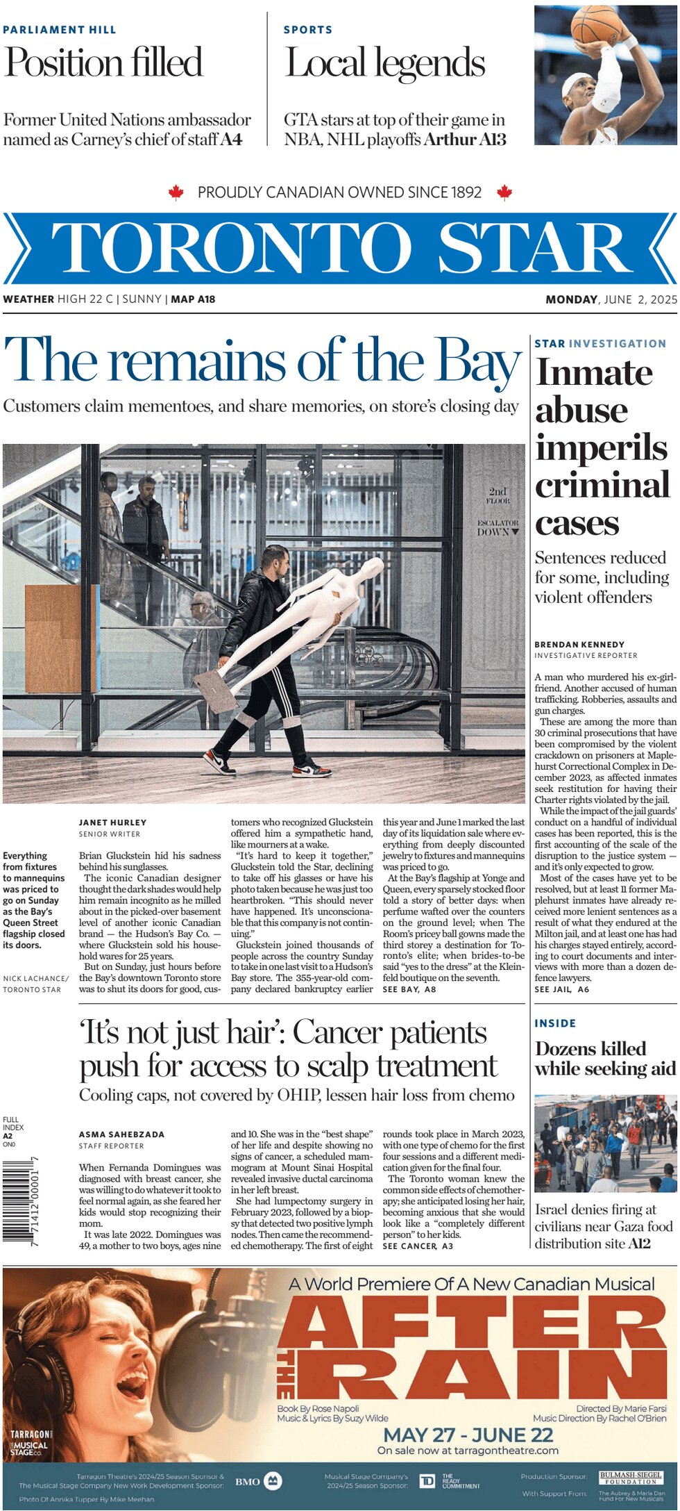 Toronto Star - Today's Front Page, 02/06/2025