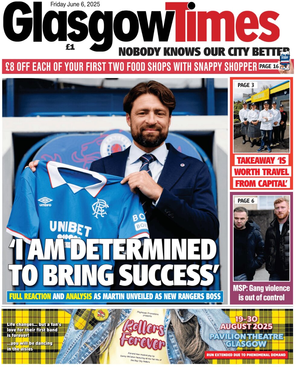 Glasgow Times - Today's Front Page, 06/06/2025