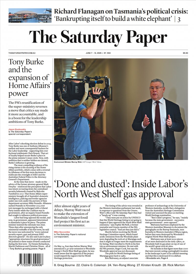 The Saturday Paper - Today's Front Page, 07/06/2025
