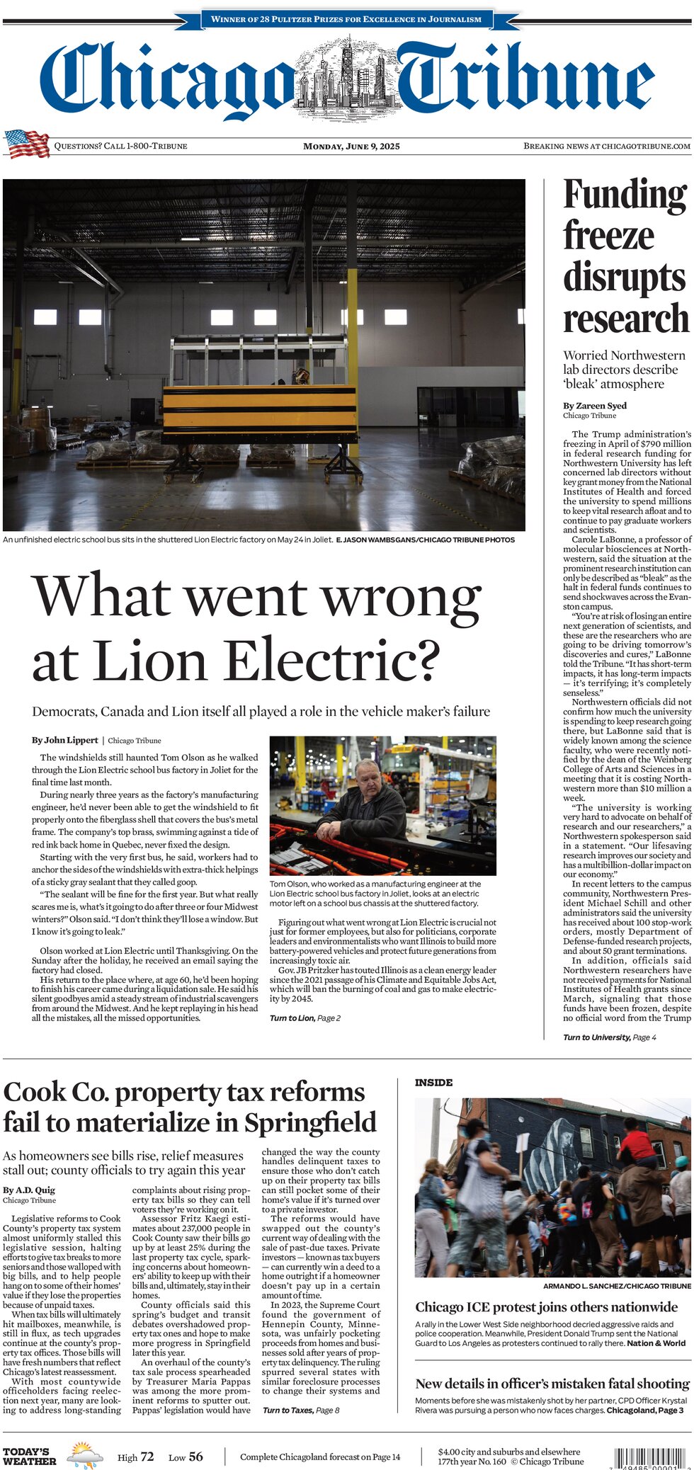 Chicago Tribune - Today's Front Page, 09/06/2025
