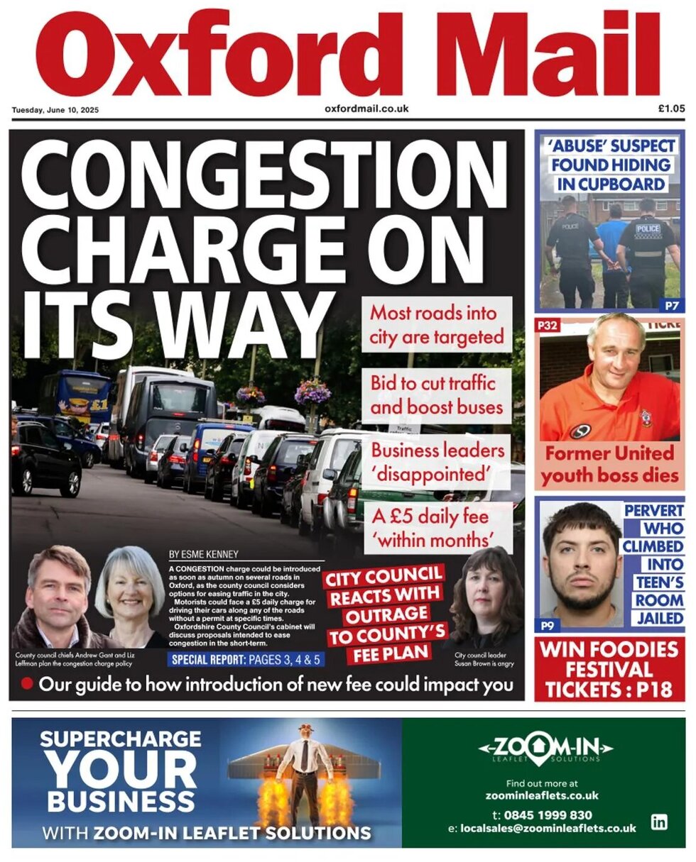 Oxford Mail - Today's Front Page, 10/06/2025
