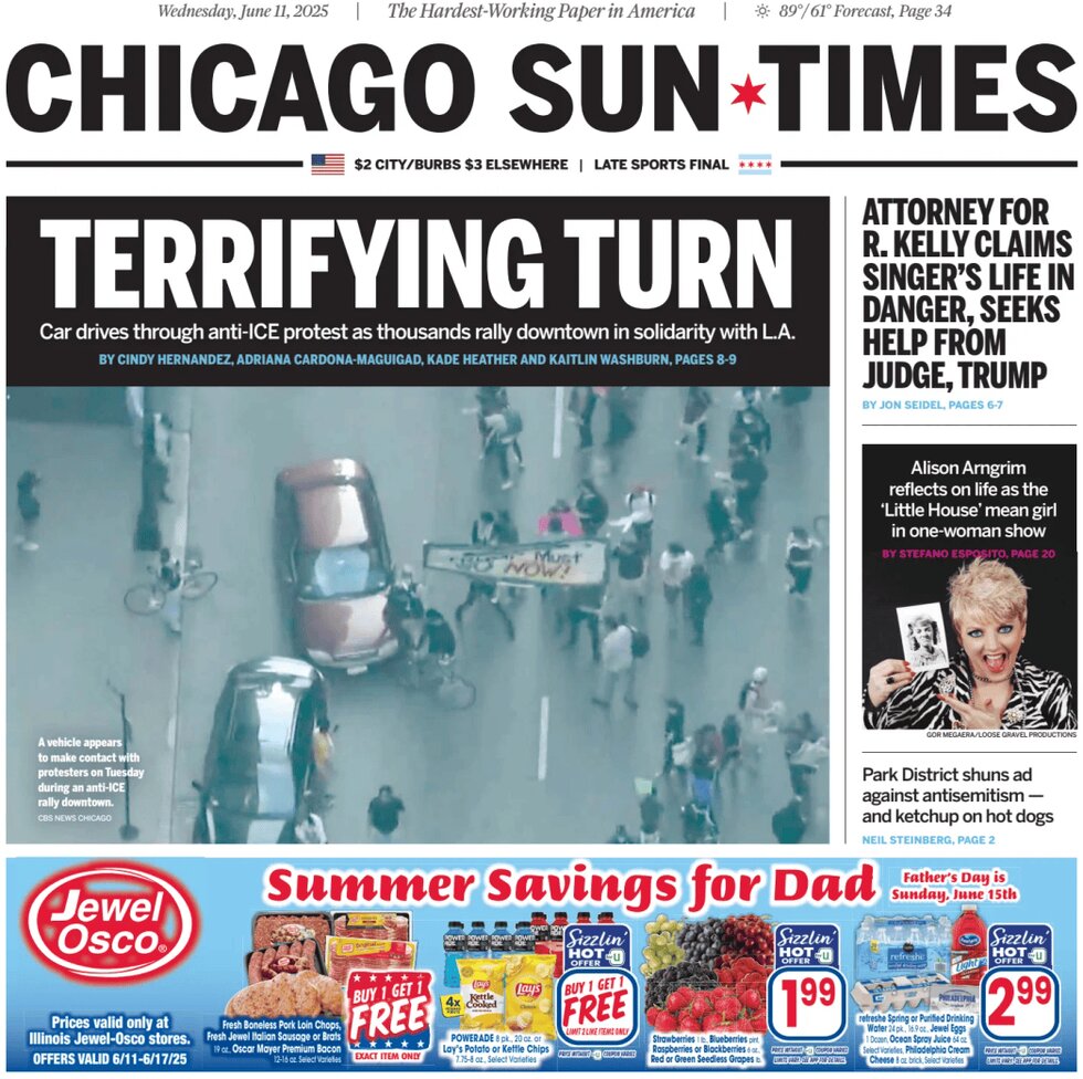 Chicago Sun-Times - Today's Front Page, 11/06/2025