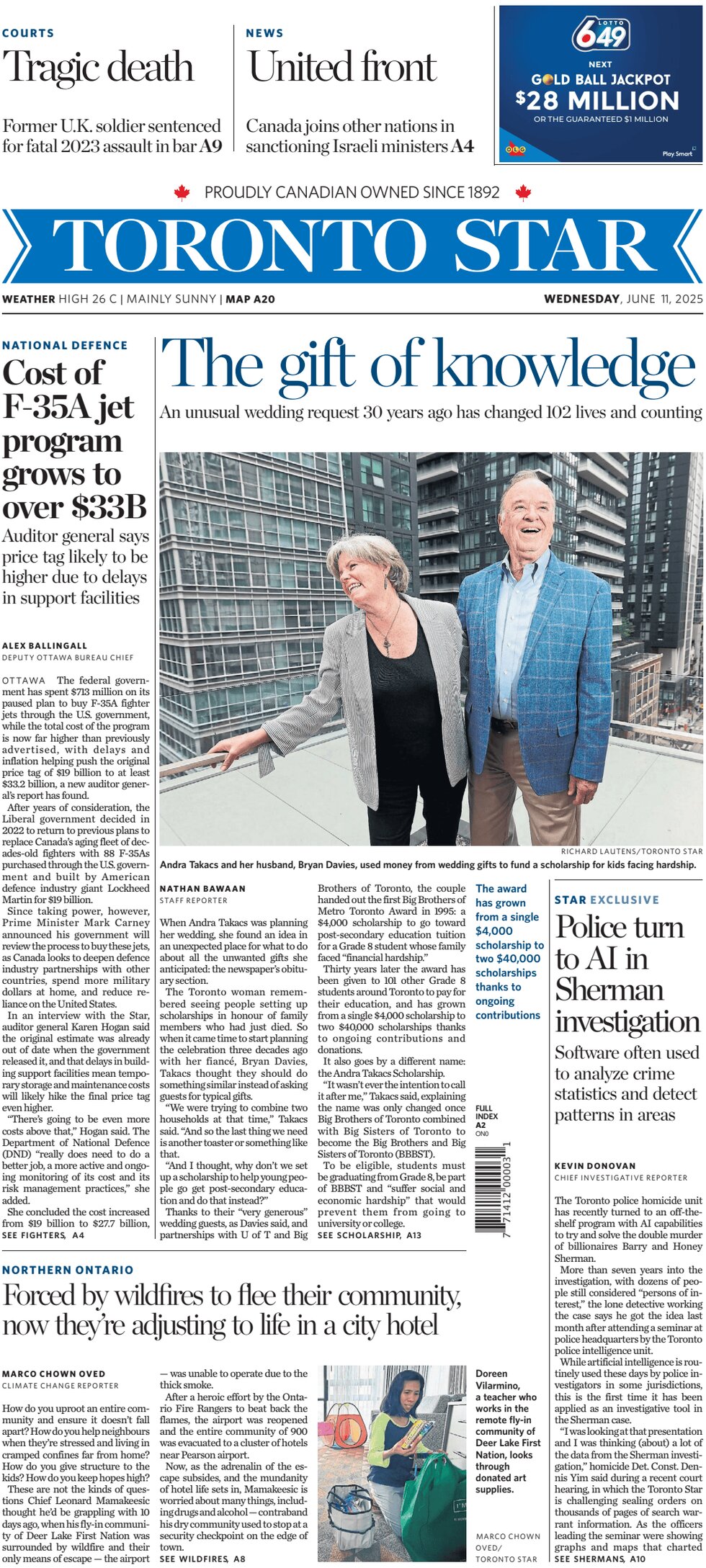 Toronto Star - Today's Front Page, 11/06/2025