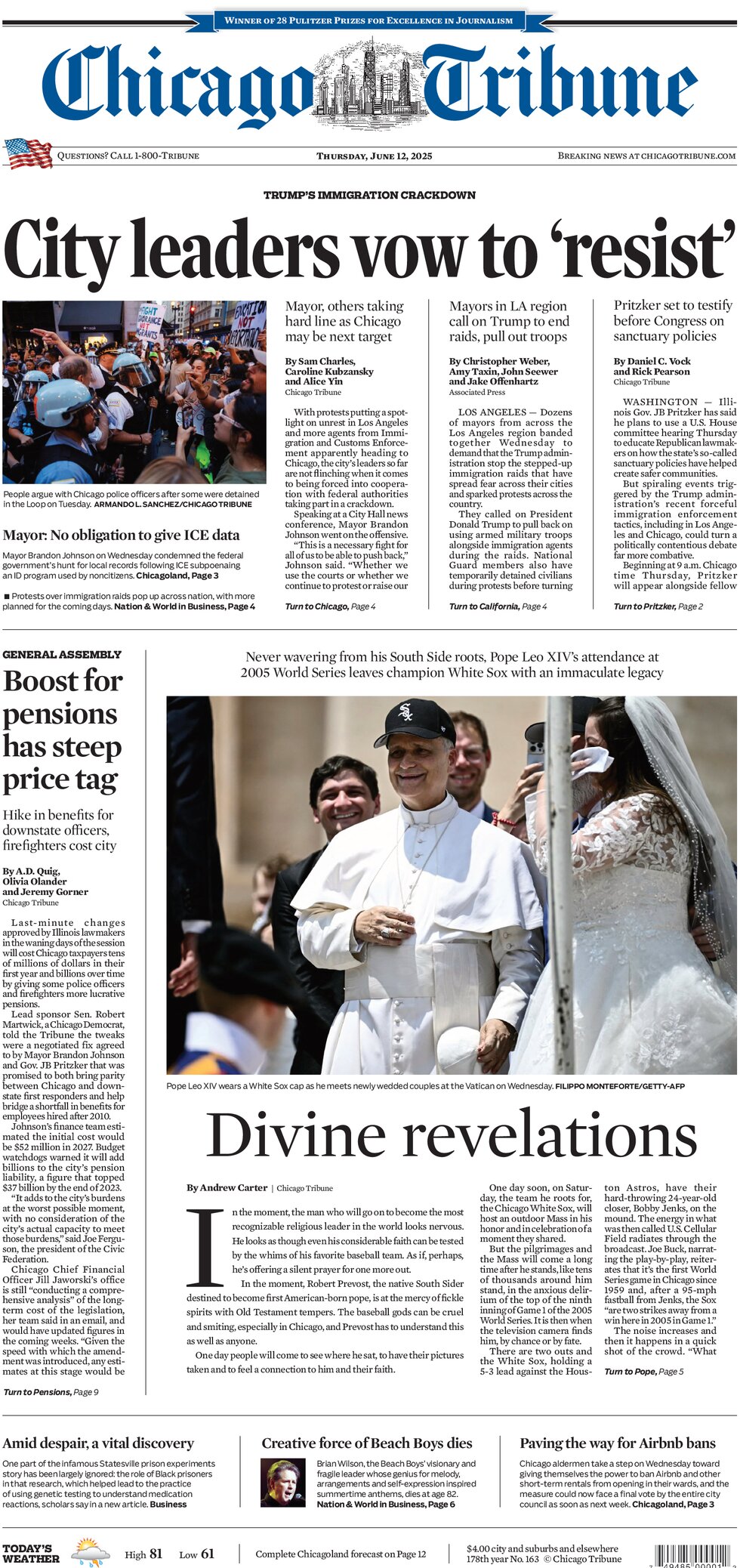 Chicago Tribune - Today's Front Page, 12/06/2025
