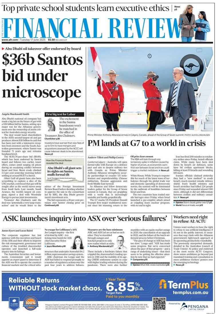 Financial Review - Today's Front Page, 17/06/2025