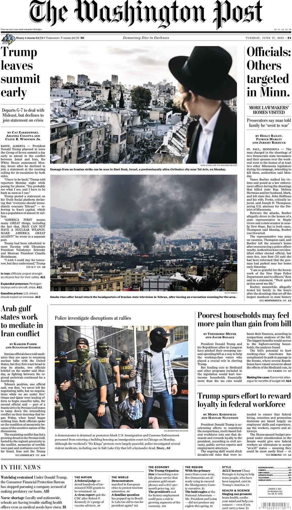 The Washington Post - Today's Front Page, 17/06/2025
