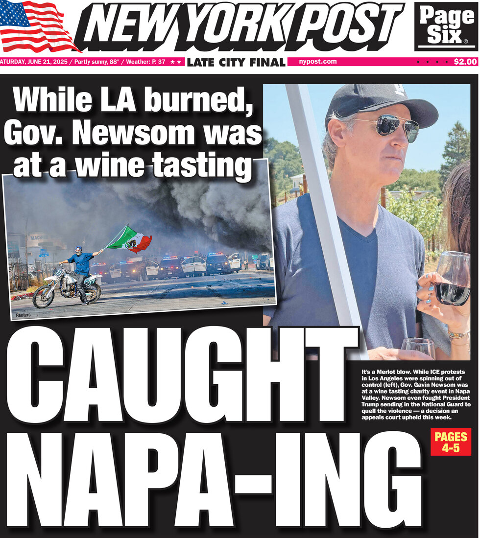 New York Post - Today's Front Page, 21/06/2025