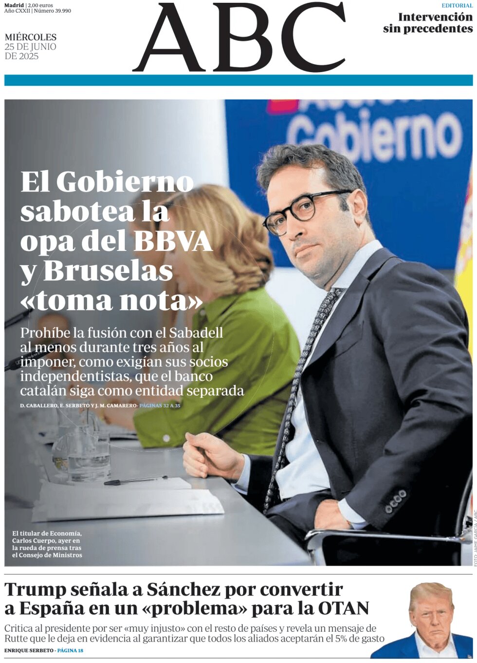 ABC - Today's Front Page, 25/06/2025