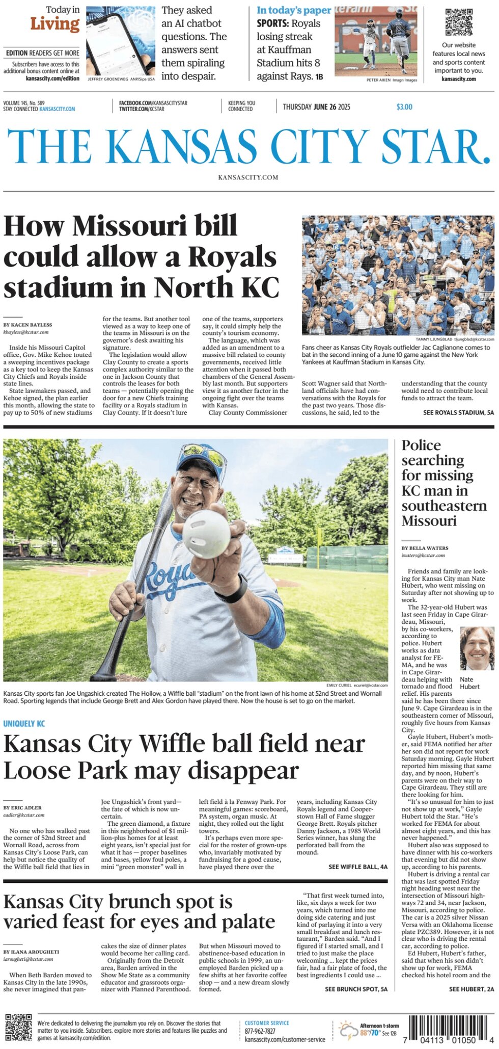 The Kansas City Star - Today's Front Page, 26/06/2025