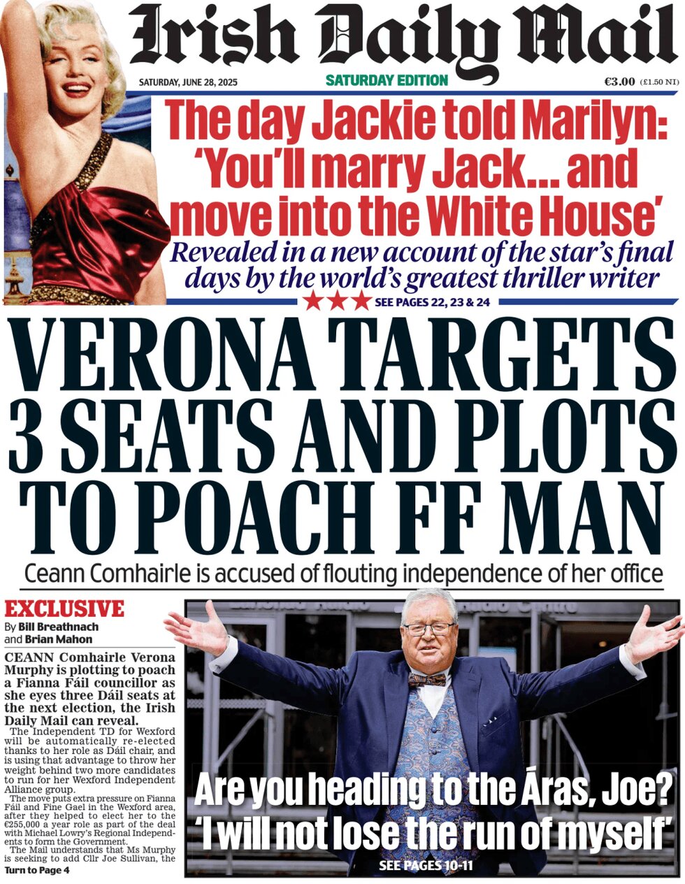 Irish Daily Mail - Today's Front Page, 28/06/2025