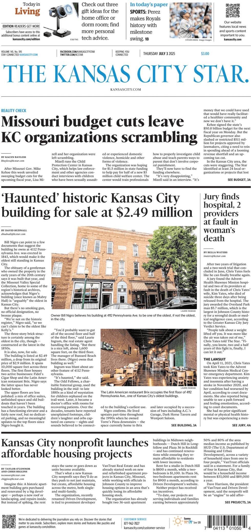 The Kansas City Star - Today's Front Page, 03/07/2025