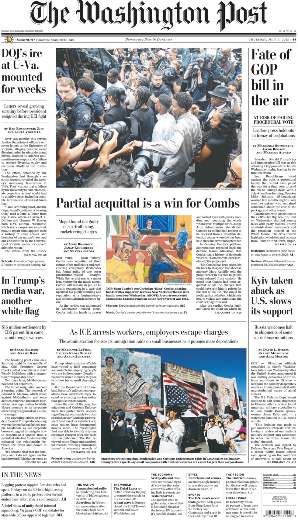The Washington Post - Today's Front Page, 03/07/2025