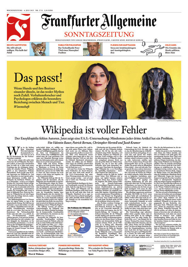 Frankfurter Allgemeine Zeitung - Today's Front Page, 06/07/2025