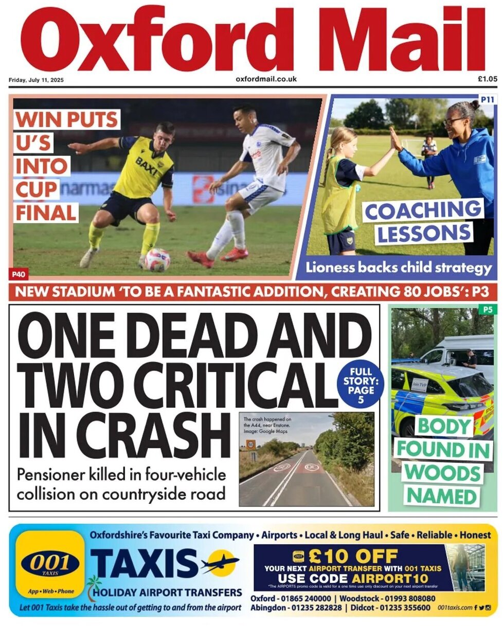 Oxford Mail - Today's Front Page, 11/07/2025