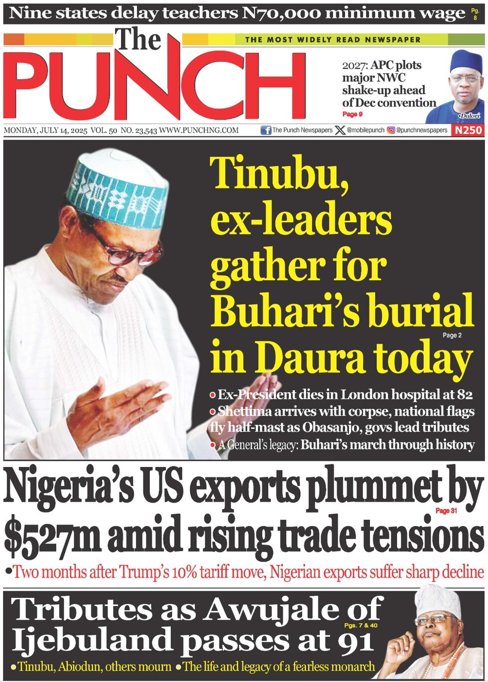 The Punch - Today's Front Page, 14/07/2025