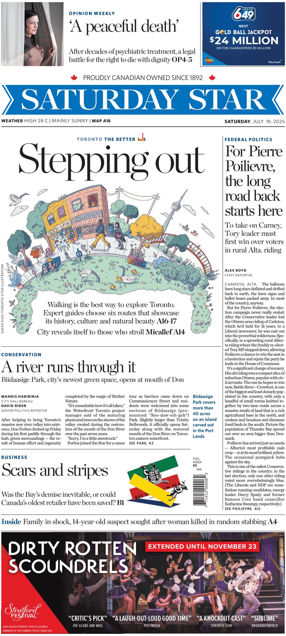 Toronto Star - Today's Front Page, 19/07/2025